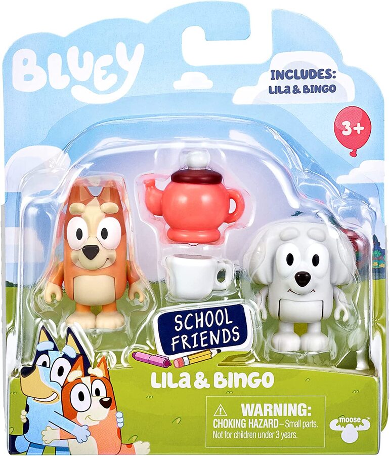 Bluey School Friends Tea Party with Lila & Bingo Figurines 2 Pack
